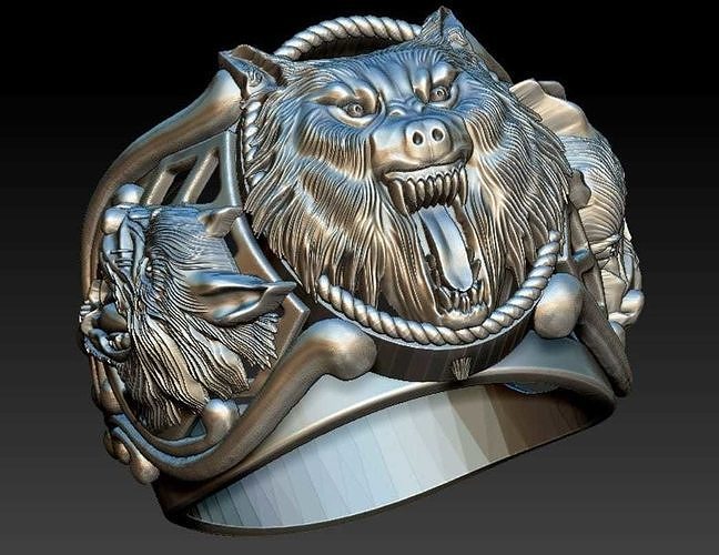 wolf ring 3D model | CGTrader