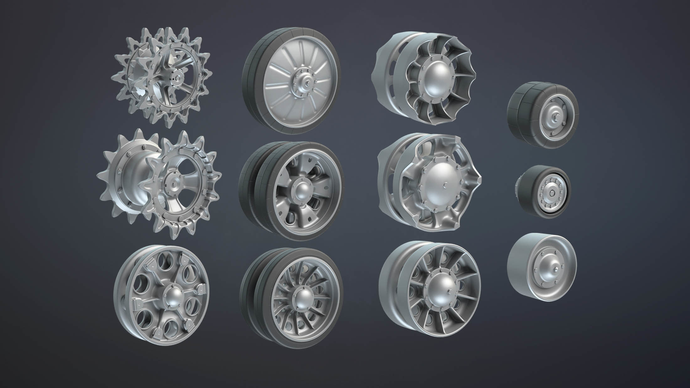Tank Wheels High-poly Vol 1 3D model | CGTrader