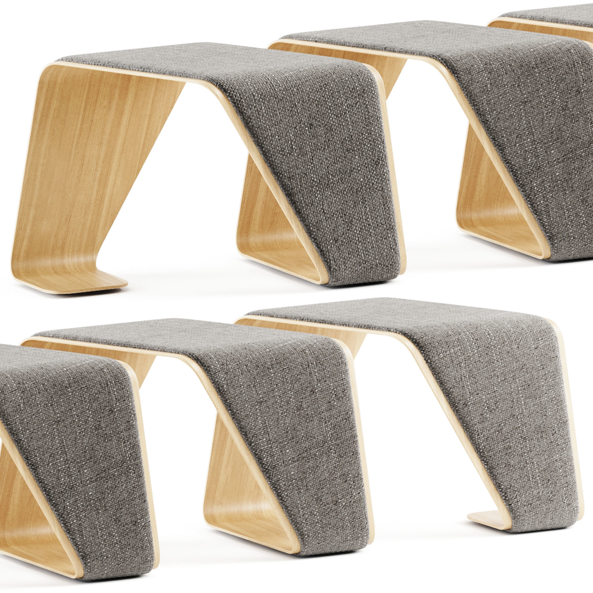 DNA Wood Bench by True Design 3D model | CGTrader