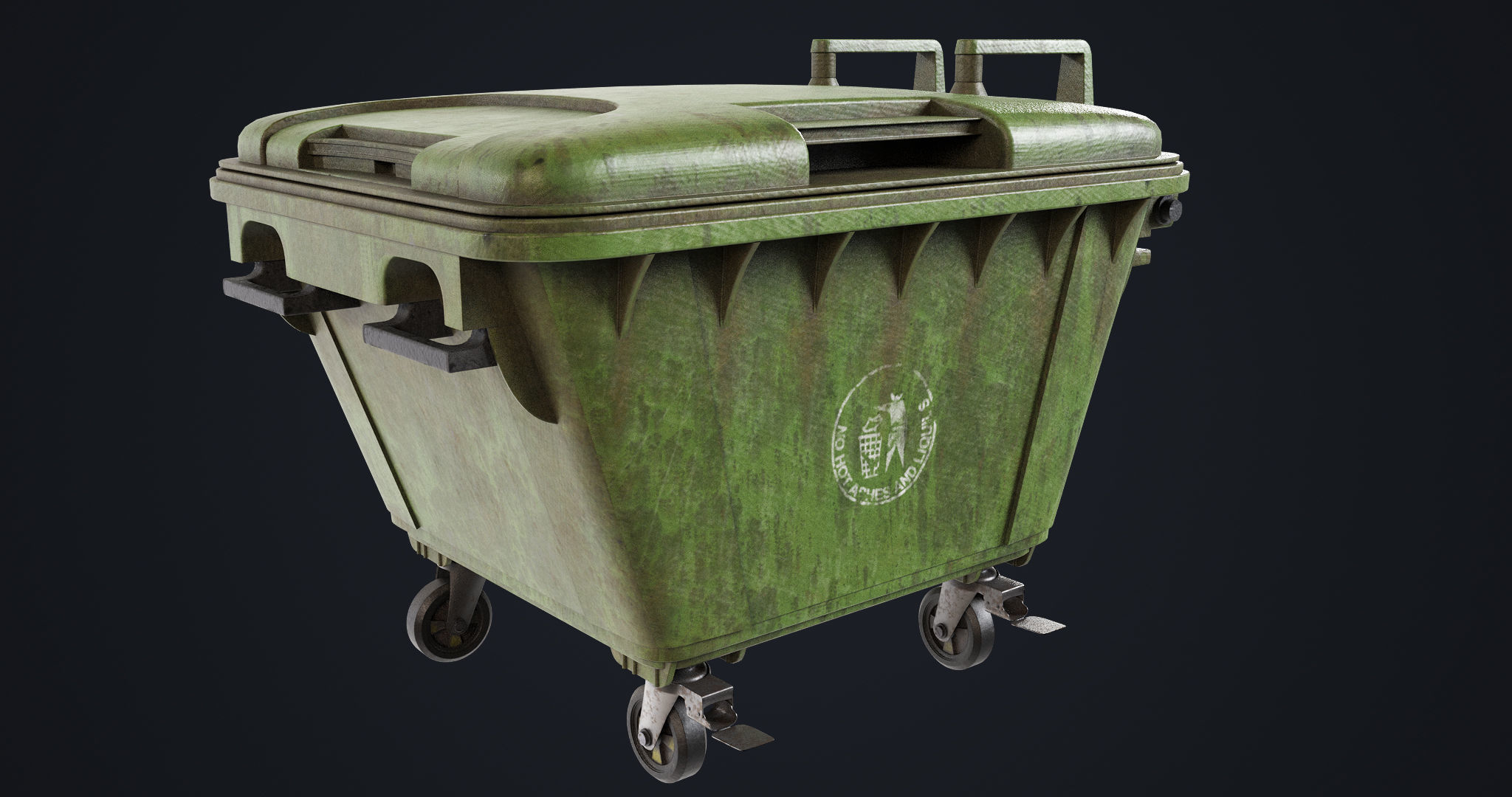 3D model Old Dirty Dustbin All PBR Unity UE Textures Included VR / AR ...