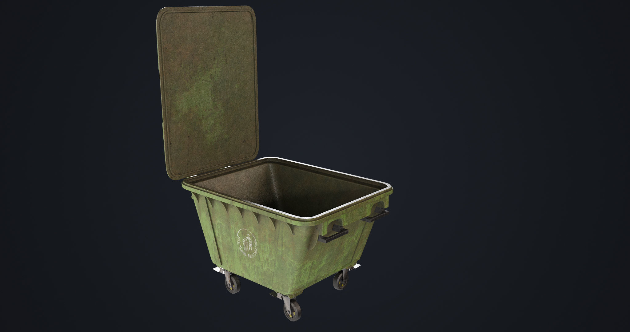 3D model Old Dirty Dustbin All PBR Unity UE Textures Included VR / AR ...