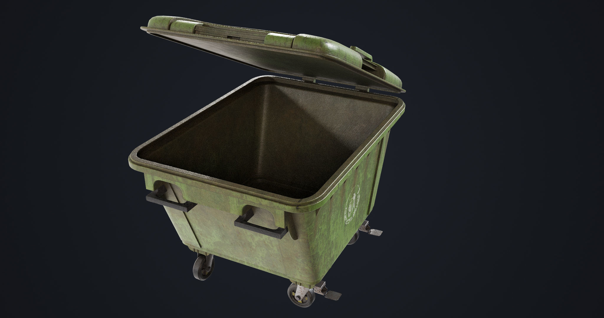 3D model Old Dirty Dustbin All PBR Unity UE Textures Included VR / AR ...