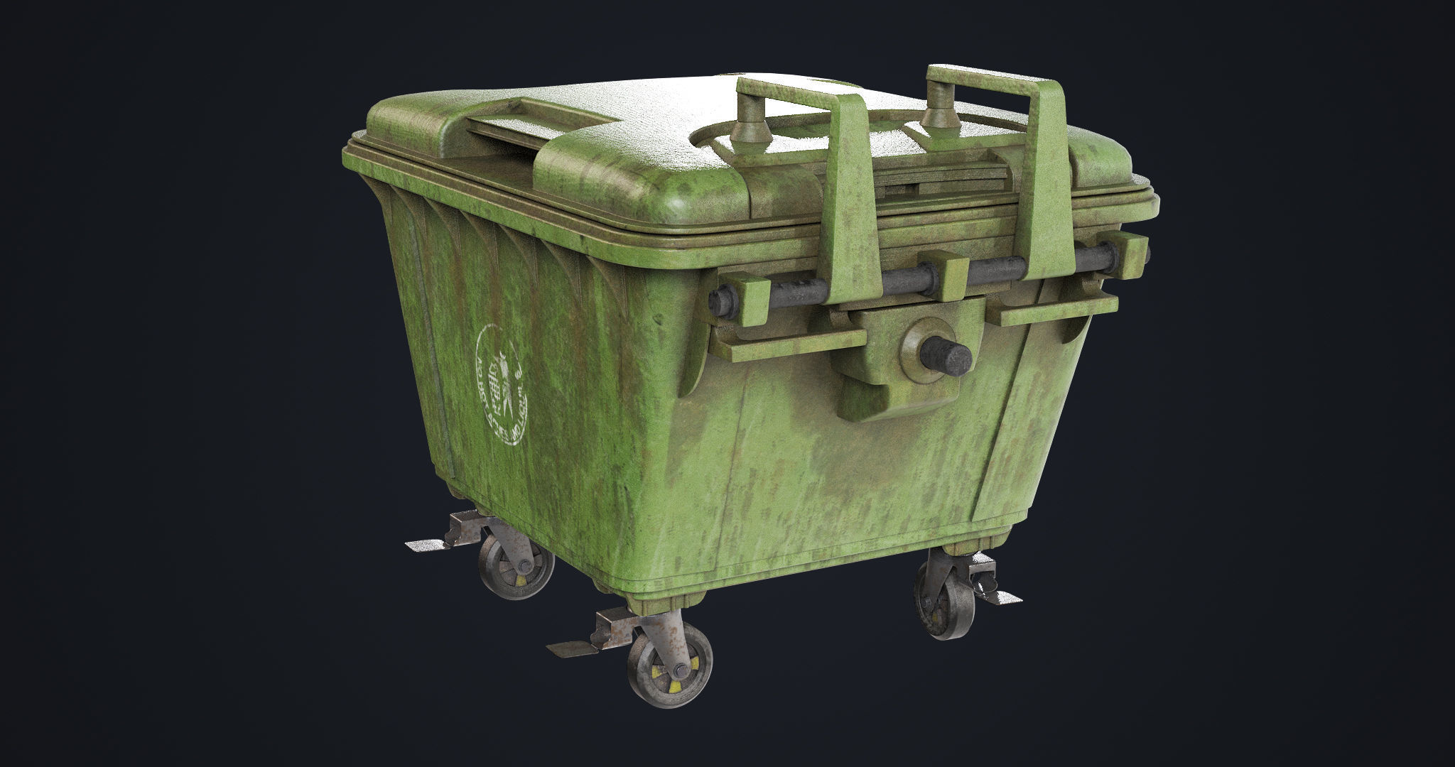 3D model Old Dirty Dustbin All PBR Unity UE Textures Included VR / AR ...