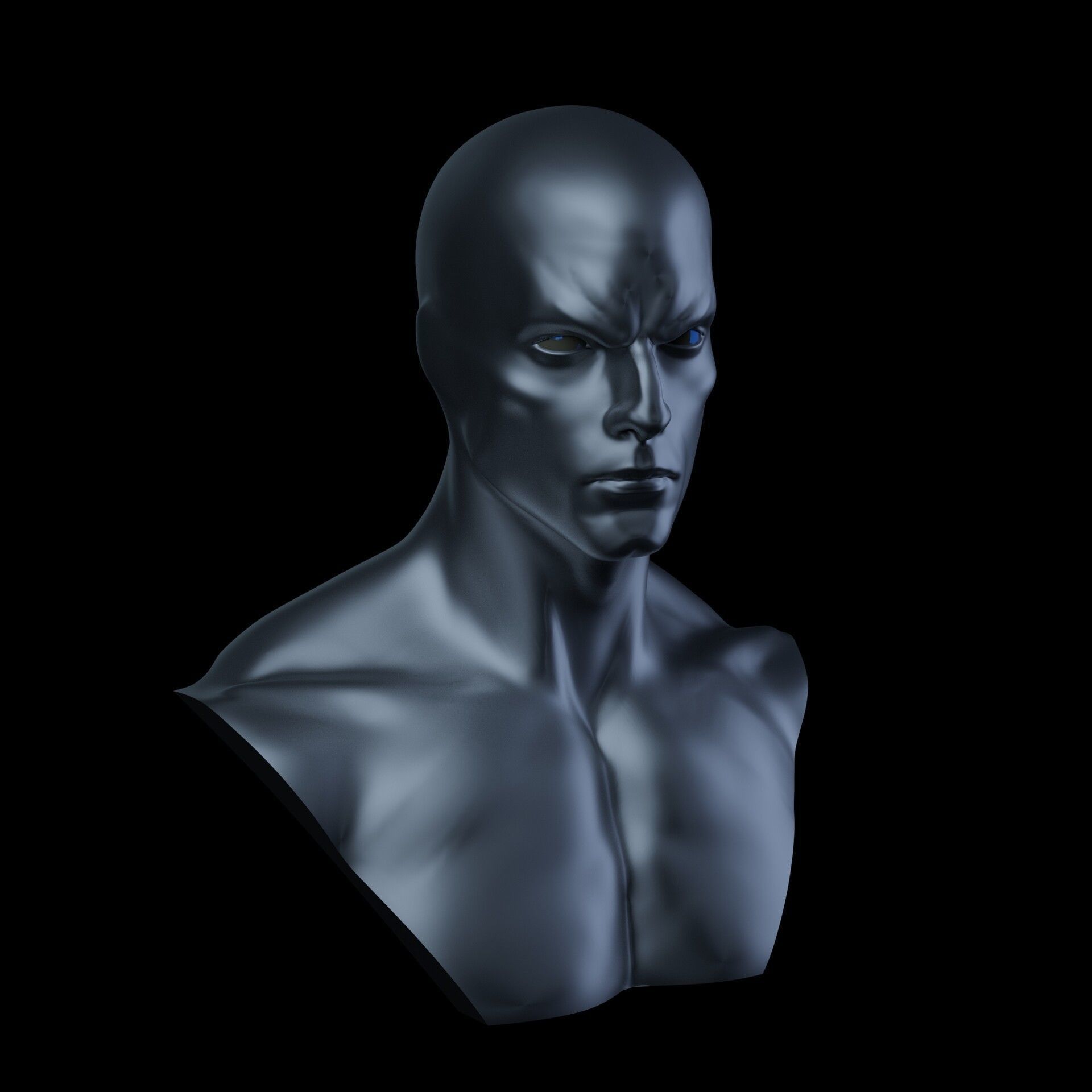 silver surfer obj 3D model 3D printable | CGTrader