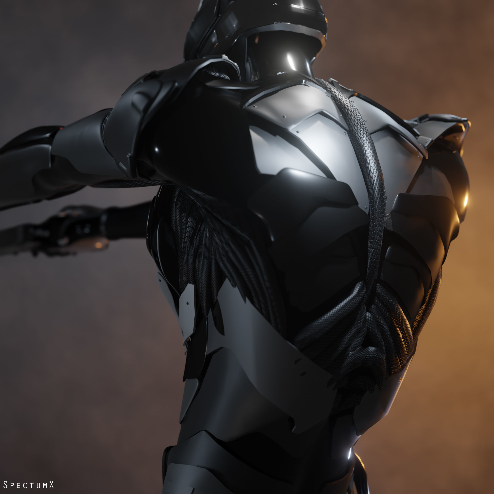 3D model Cyber Mercenary Character - Low-poly 3D Model VR / AR / low ...