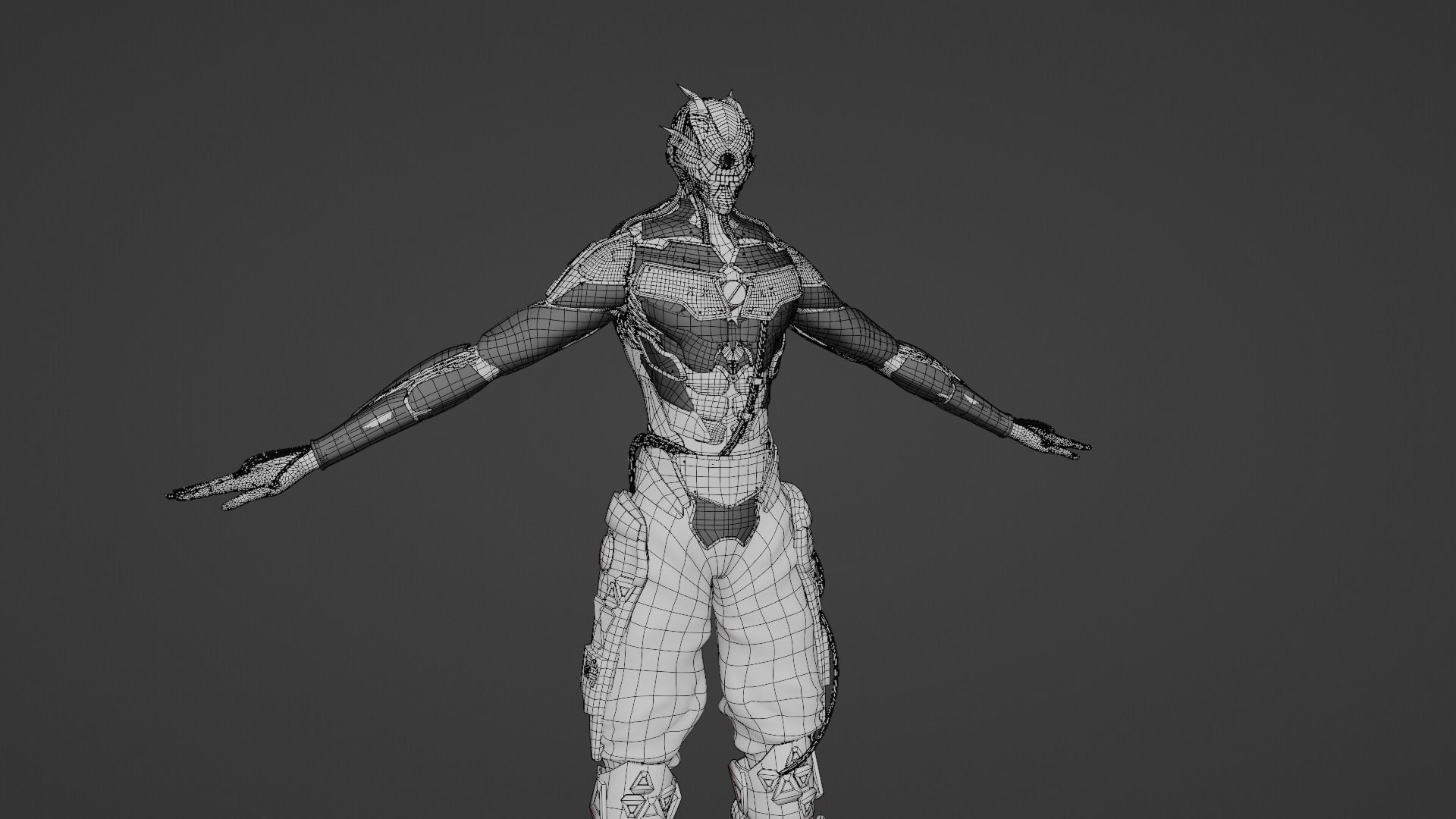 3D model Cyber Mercenary Character - Low-poly 3D Model VR / AR / low ...