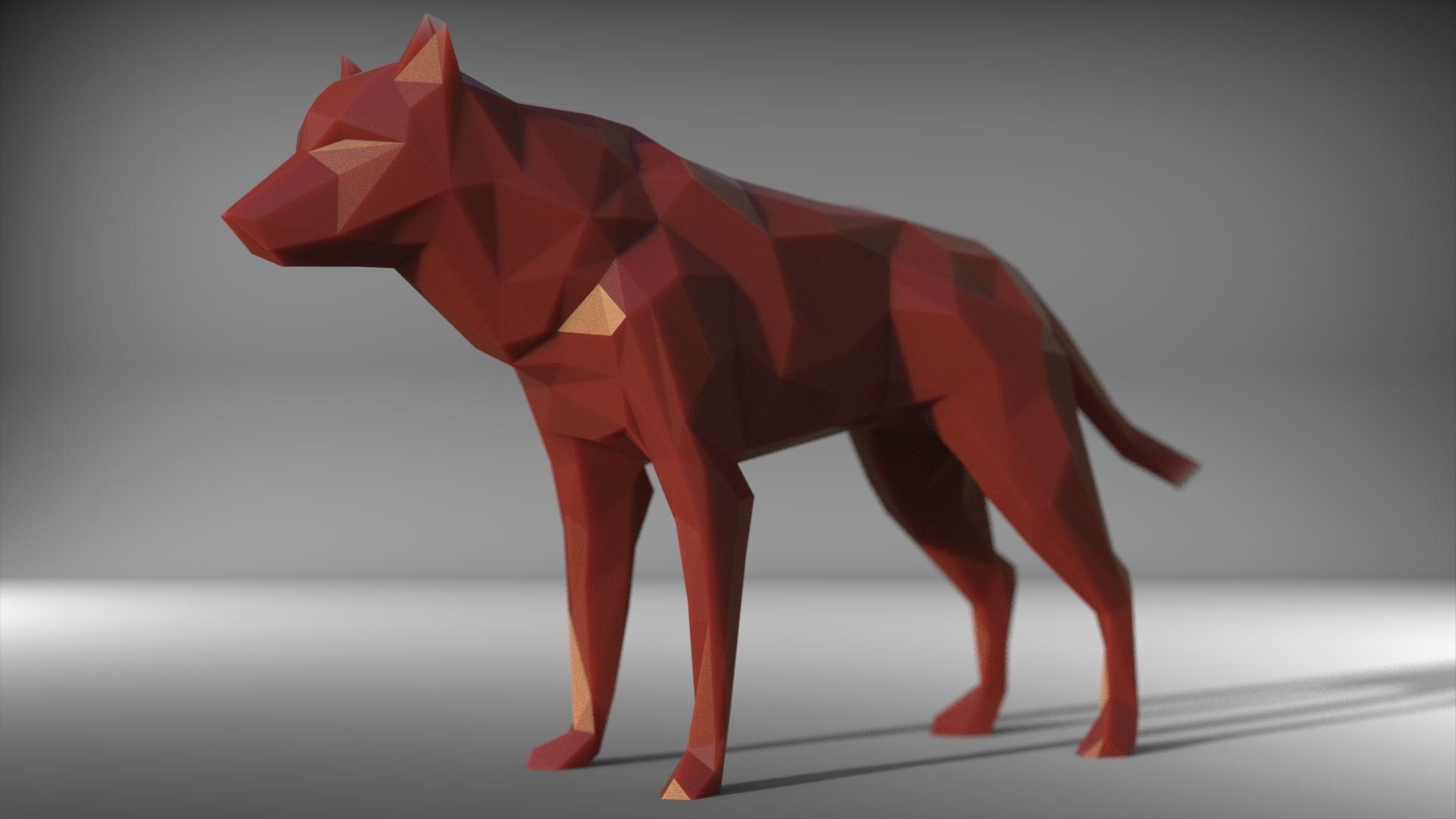 3D model wolf low poly printable VR / AR / low-poly | CGTrader