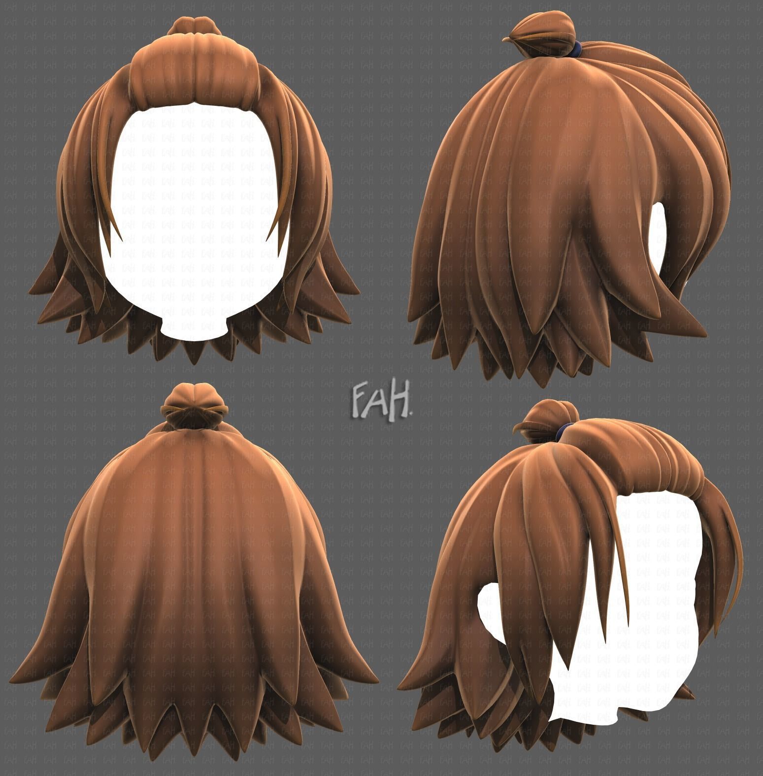 3D model Base Hair for girl V40 VR / AR / low-poly | CGTrader