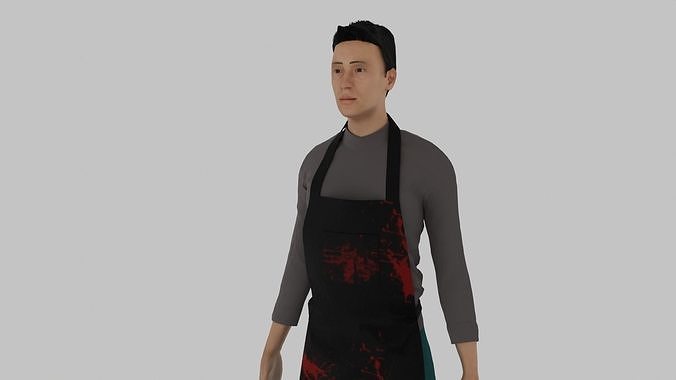 3D model Butcher man in apron VR / AR / low-poly | CGTrader