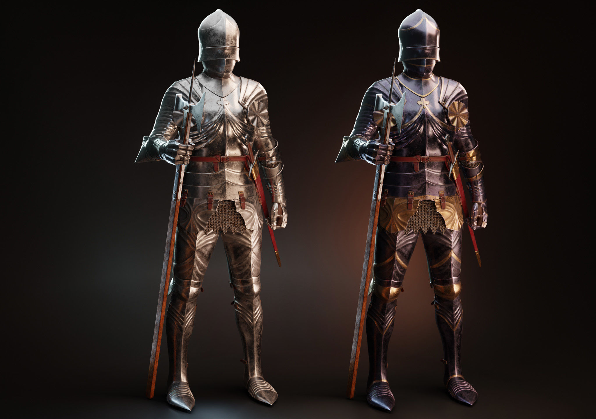 3D model Medieval Gothic Knight armor VR / AR / low-poly | CGTrader