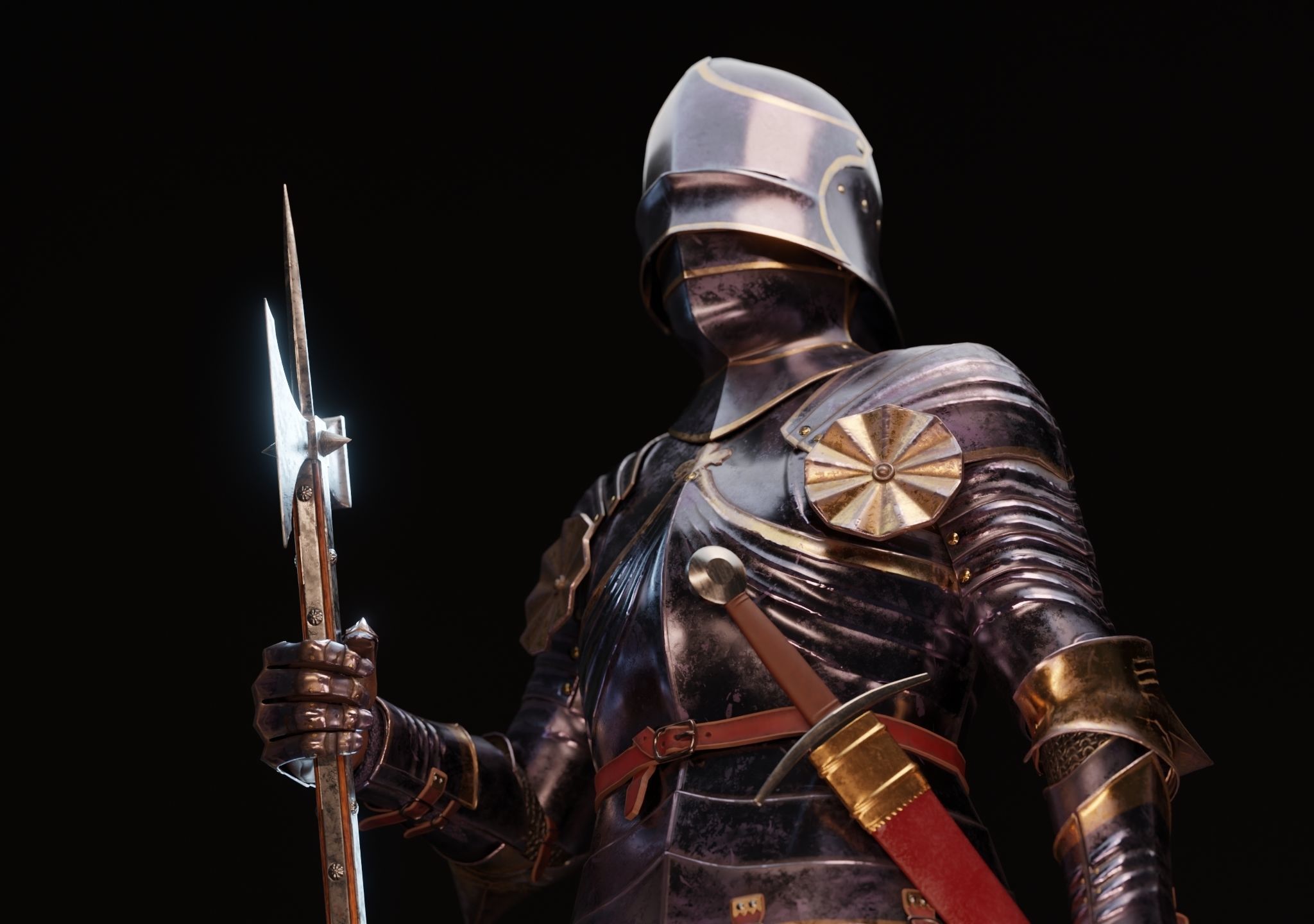 3D model Medieval Gothic Knight armor VR / AR / low-poly | CGTrader