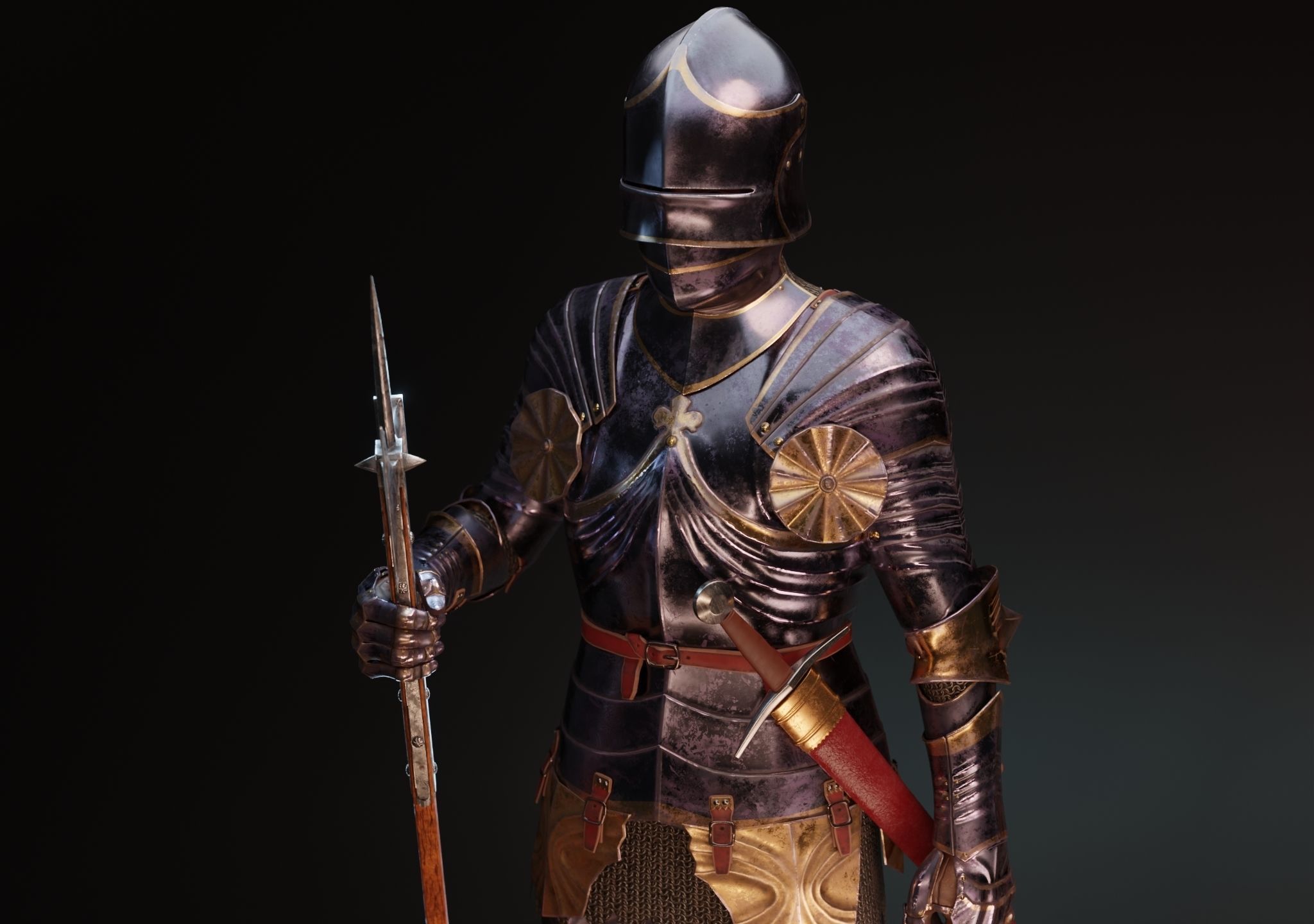 3D model Medieval Gothic Knight armor VR / AR / low-poly | CGTrader