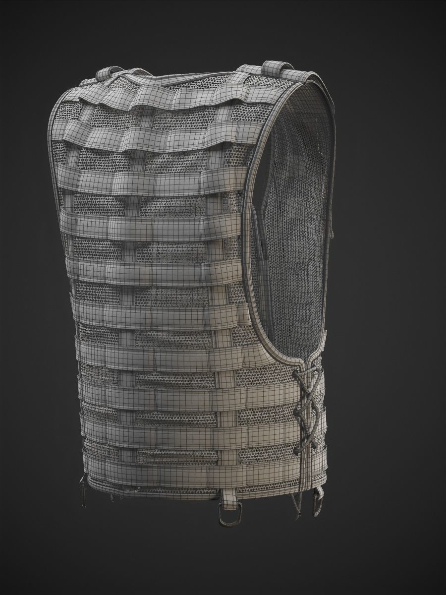 3D model Military Props Vol 04 FLC Vest and Pouches VR / AR / low-poly ...