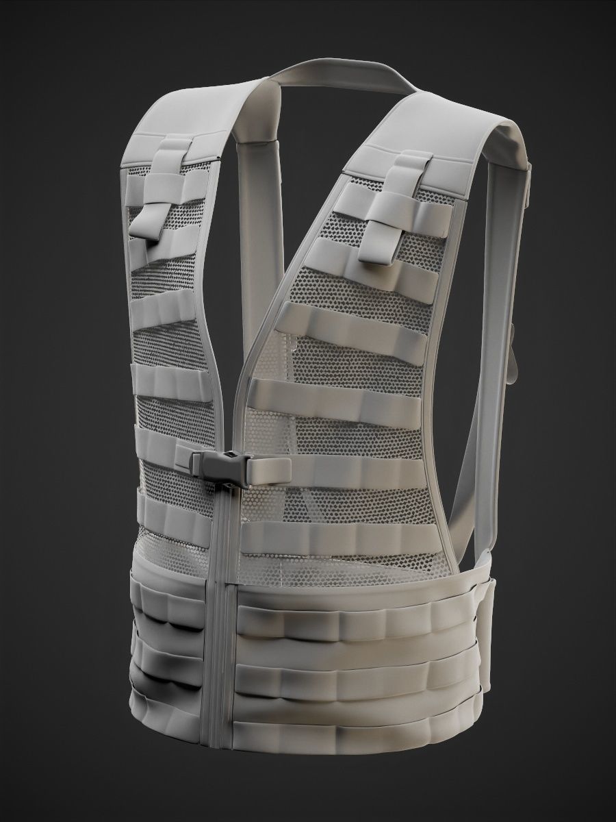 3D model Military Props Vol 04 FLC Vest and Pouches VR / AR / low-poly ...