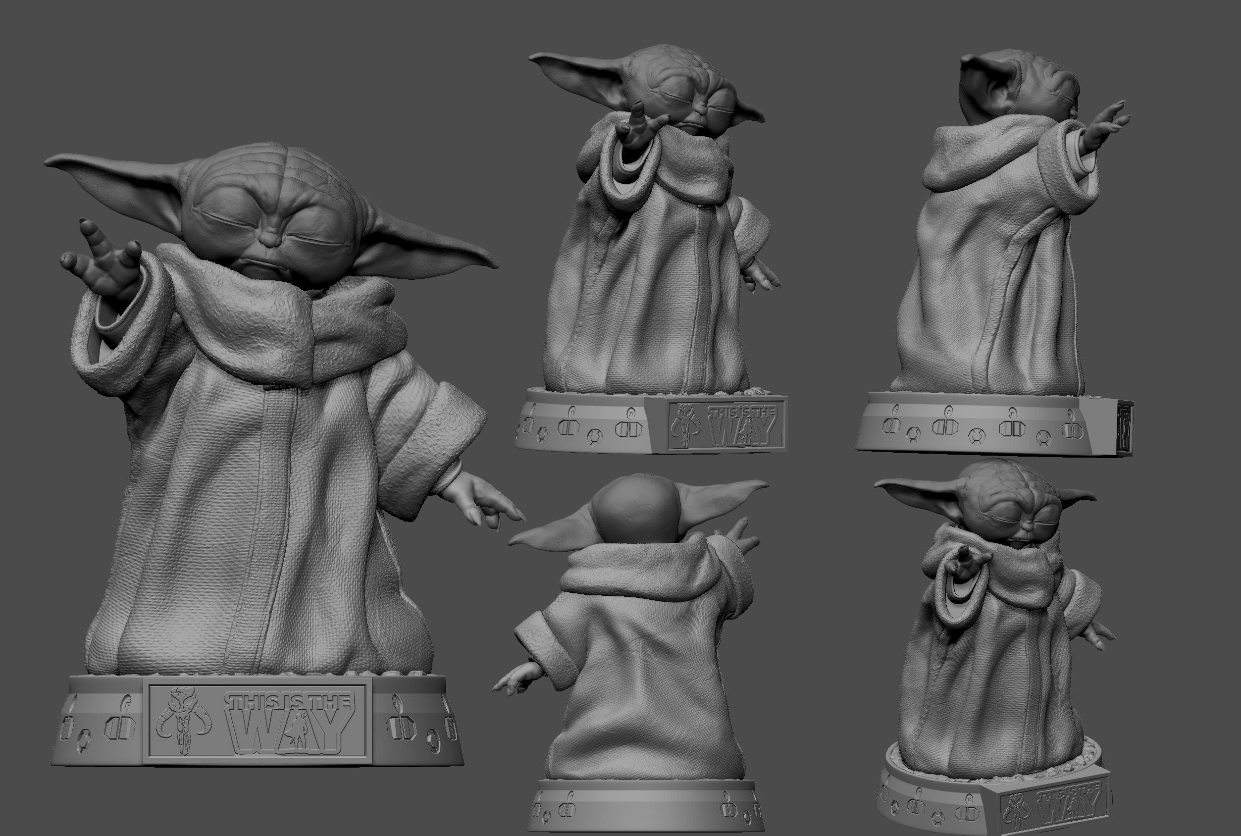 Baby Yoda Grogu Scale 1 1 3D model 3D printable | CGTrader