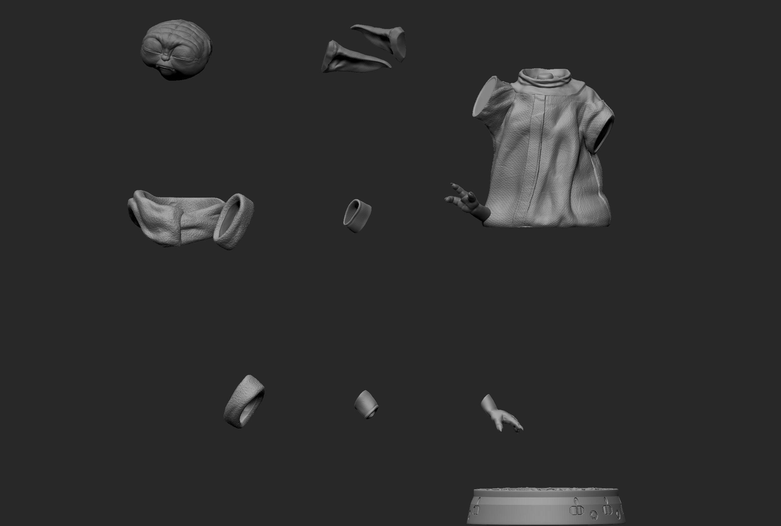 Baby Yoda Grogu Scale 1 1 3D model 3D printable | CGTrader