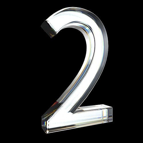 number2 glass number two 3D model | CGTrader