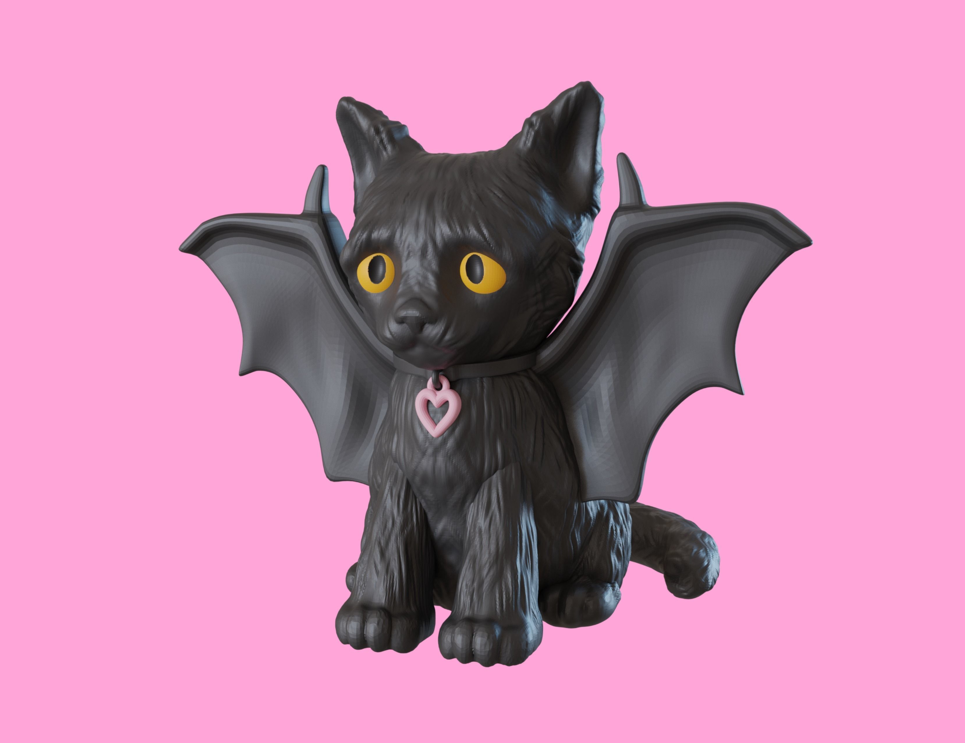 Halloween Vampire kitten 3D model 3D printable | CGTrader