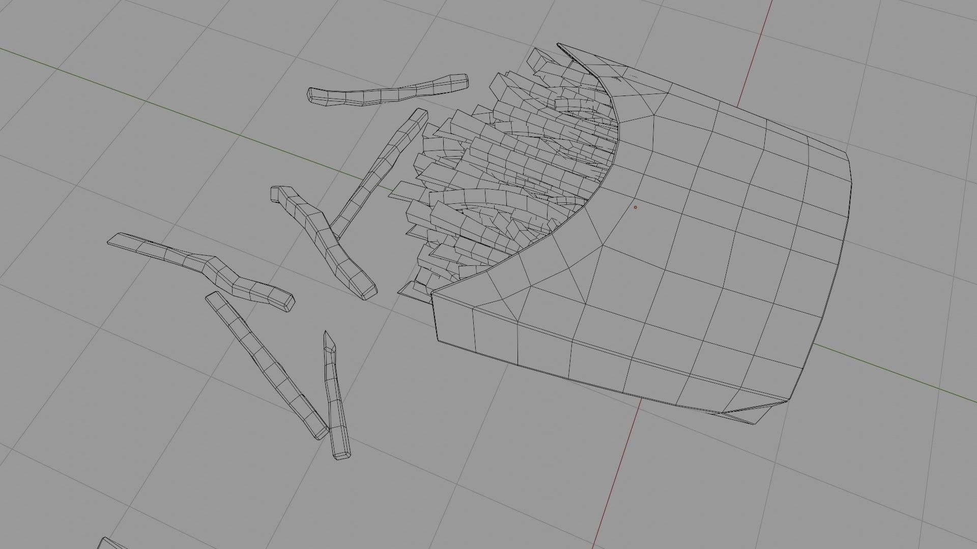 3D model fast food french fries with pbr textures VR / AR / low-poly ...