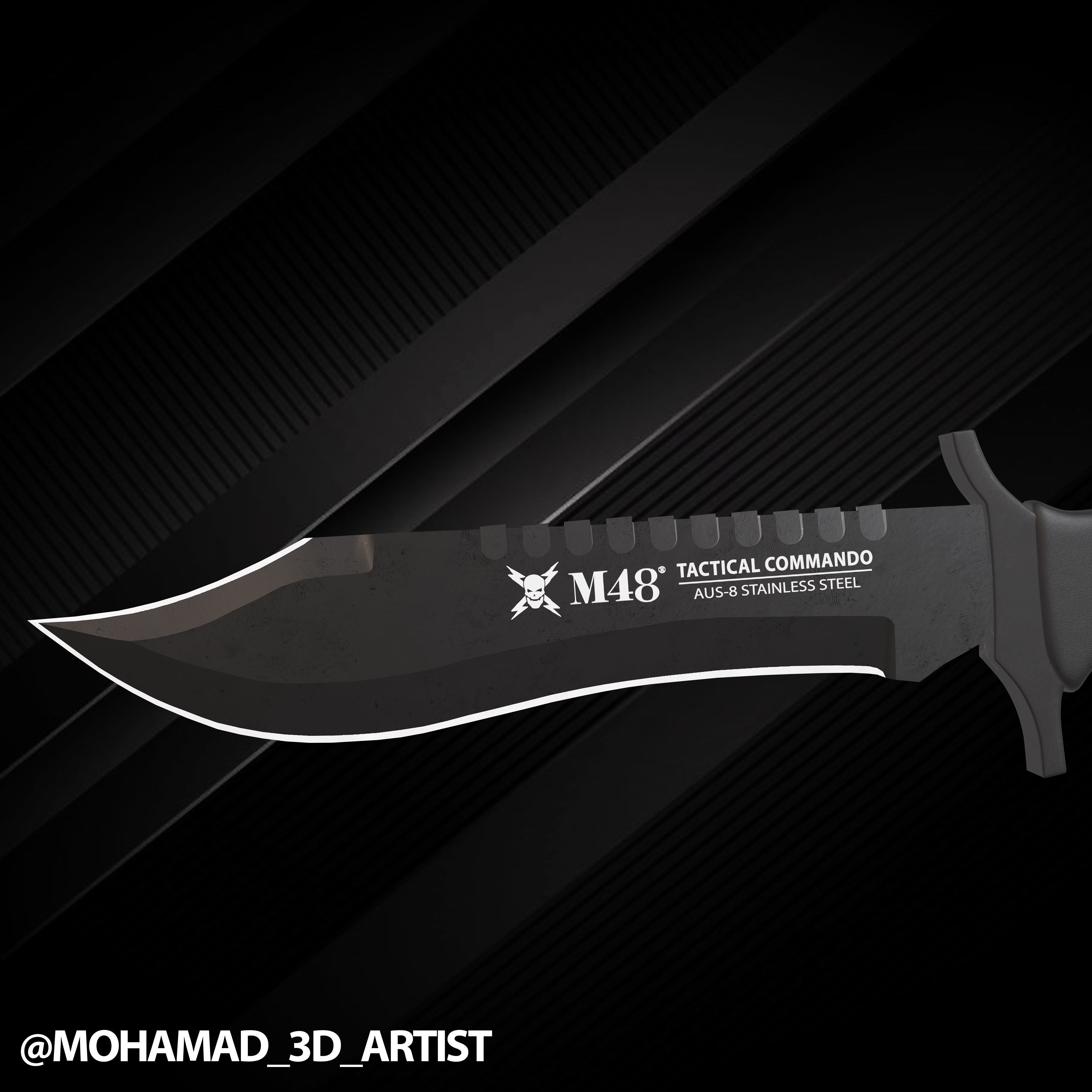 3D model Tactical Commando Knife VR / AR / low-poly | CGTrader