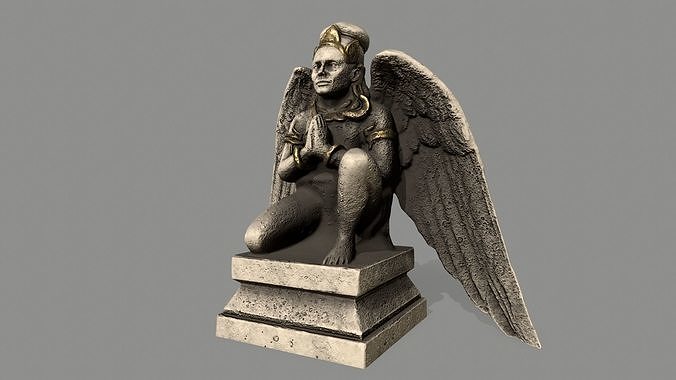 3D model Angel egyptian statue with wings VR / AR / low-poly | CGTrader