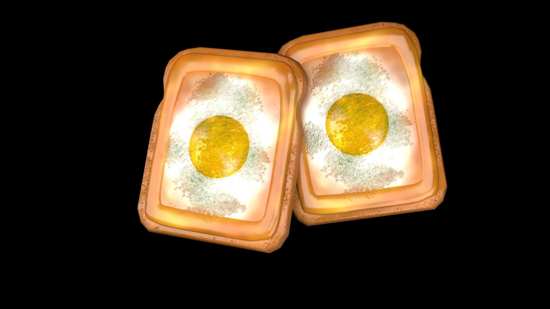 3D model Egg Toast VR / AR / low-poly | CGTrader