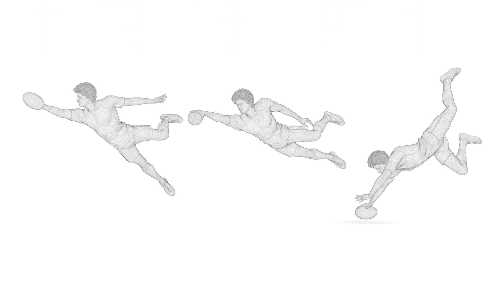 Rugby Poses 02 3D model 3D printable | CGTrader