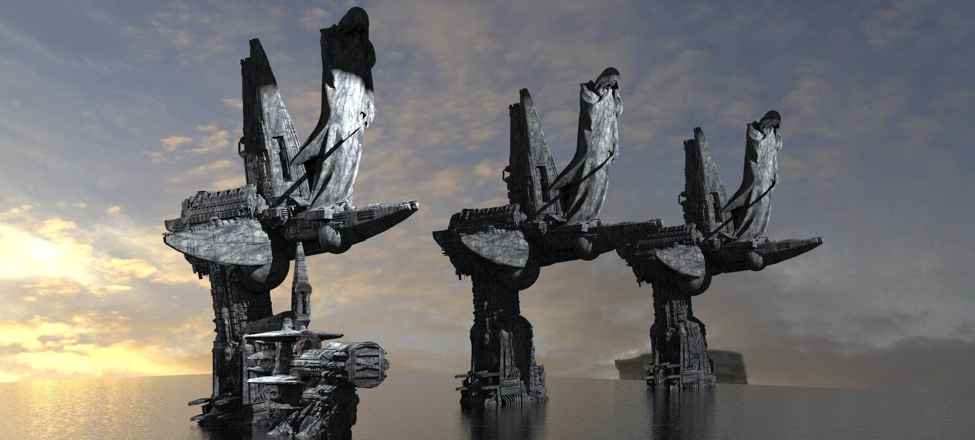 Alien Lookout Tower Kit bash 3D model | CGTrader