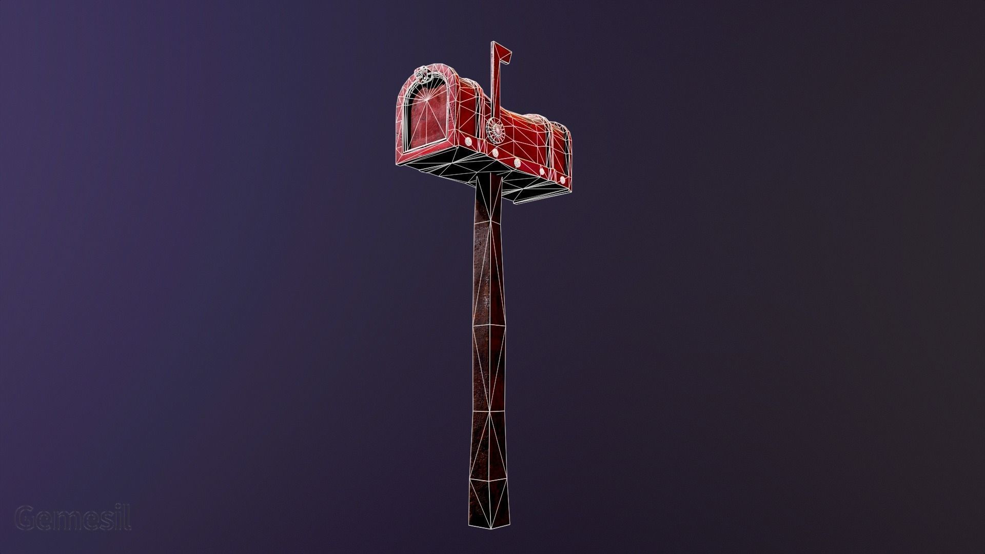 3D model Mailbox Gameready 3D model on pole VR / AR / low-poly | CGTrader