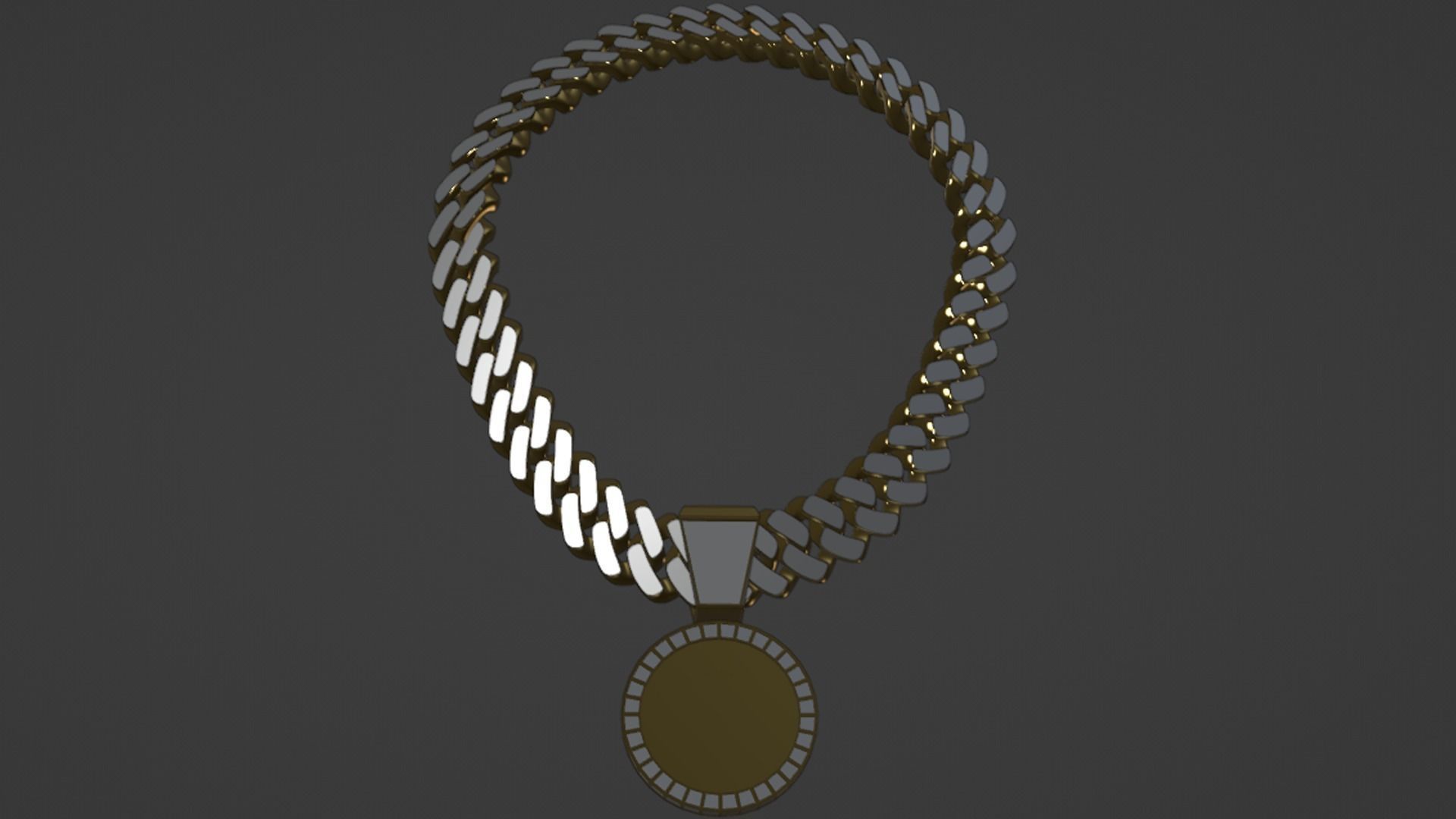 3D model Gold Cuban Chain Link VR / AR / low-poly | CGTrader