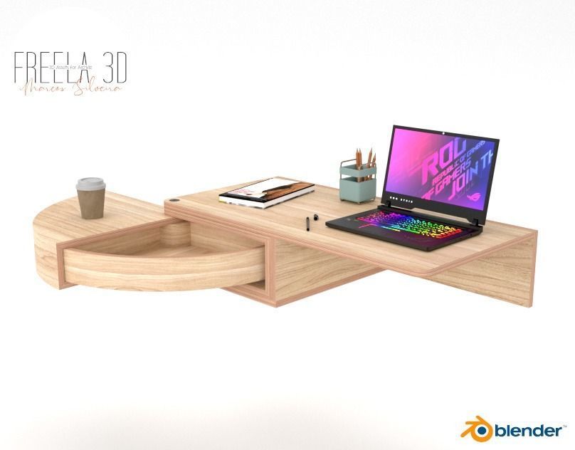 The Revolver wall-mounted desk by Teixeira Design Studio free 3D model ...