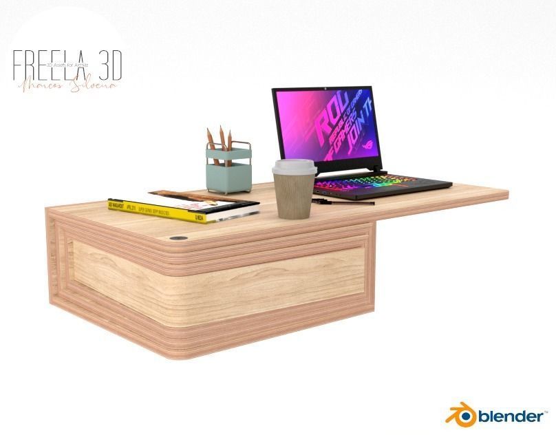 The Revolver wall-mounted desk by Teixeira Design Studio free 3D model ...
