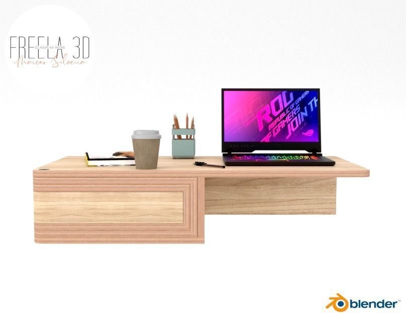 The Revolver wall-mounted desk by Teixeira Design Studio free 3D model ...