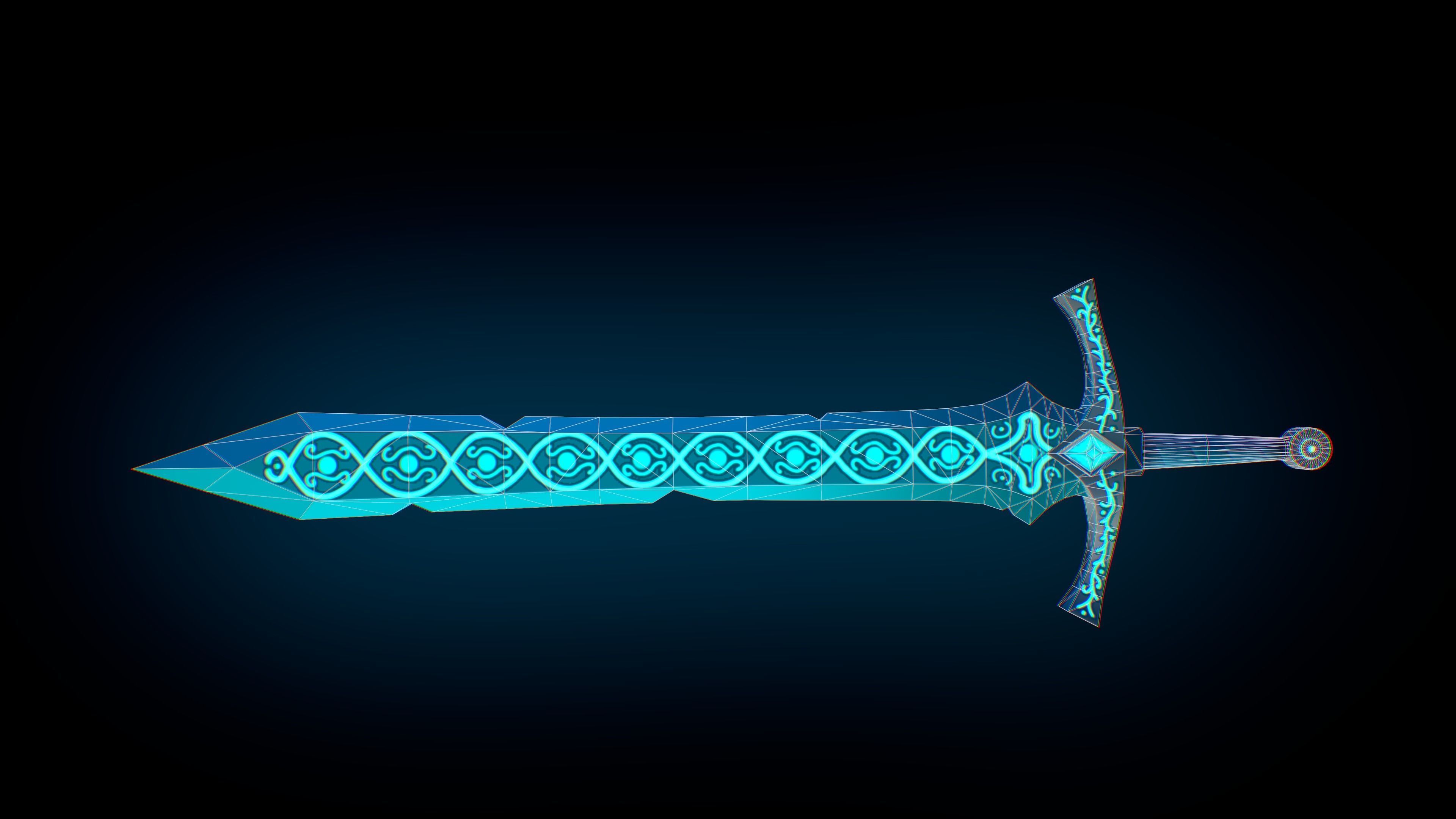 3D model Sword that glows VR / AR / low-poly | CGTrader