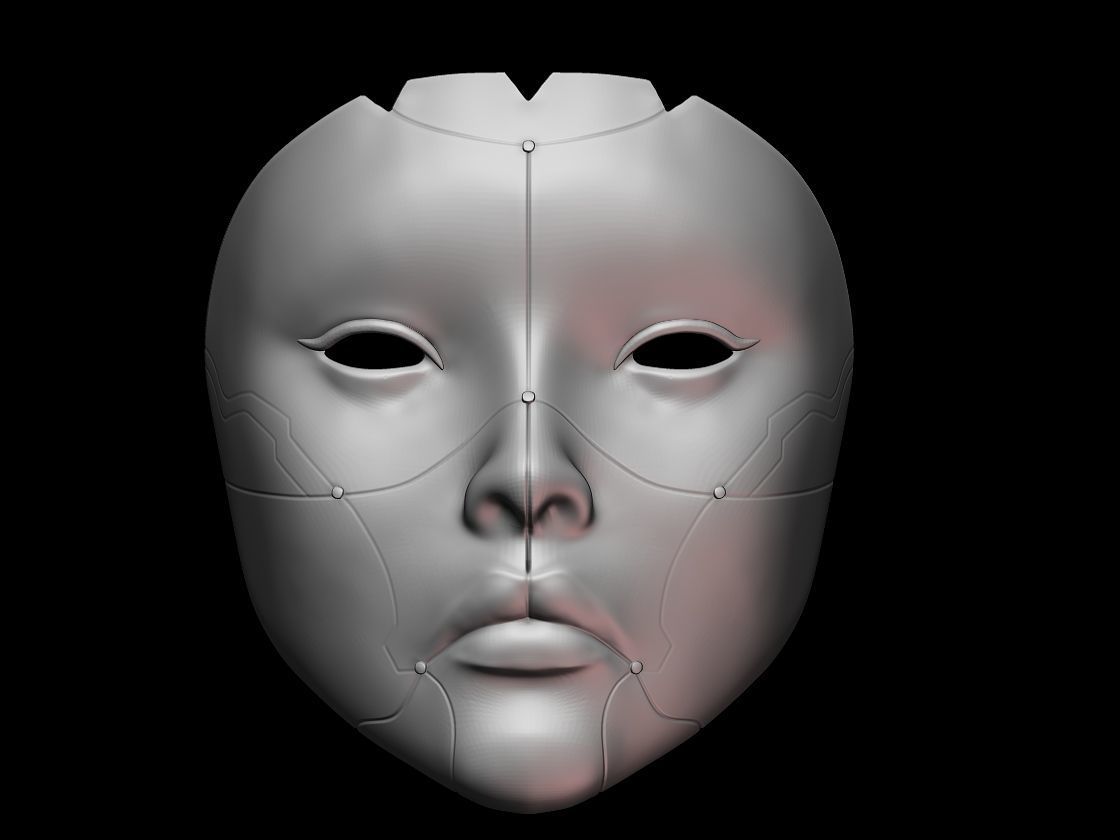 Geisha Mask Ghost in the shell mask 3d digital download 3D model 3D ...