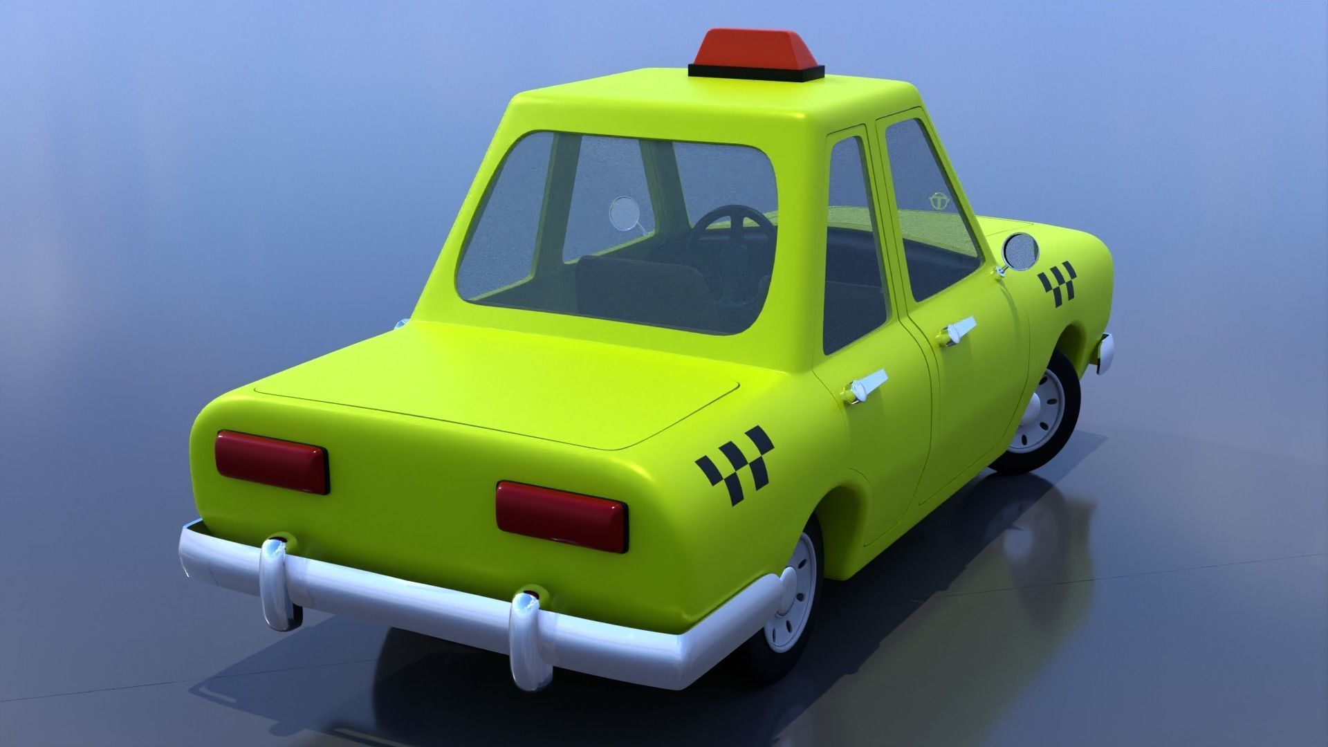 cartoon taxi 3D model animated | CGTrader