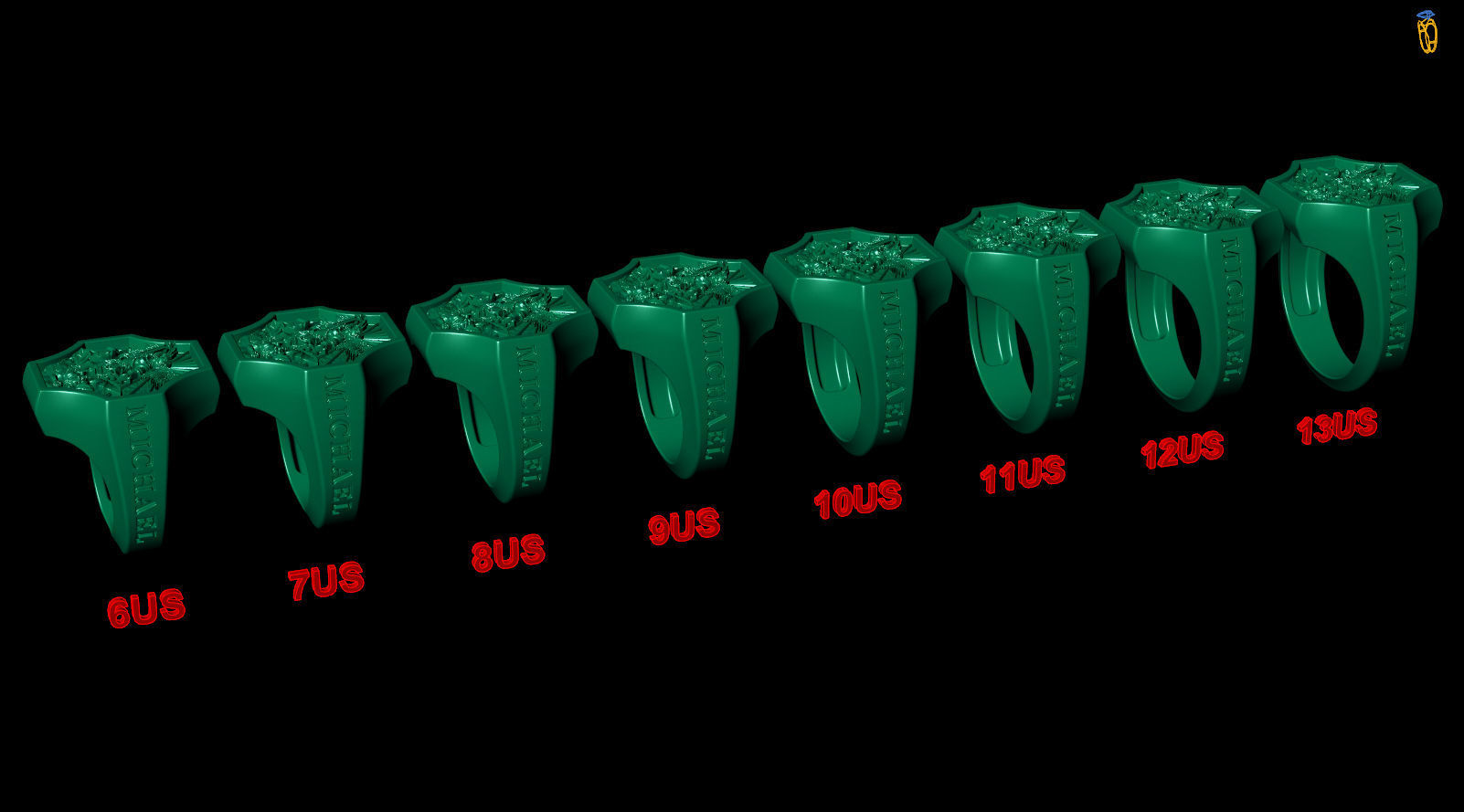 Archangel Michael Defeating Satan Basrelief Men Ring 3D model 3D ...