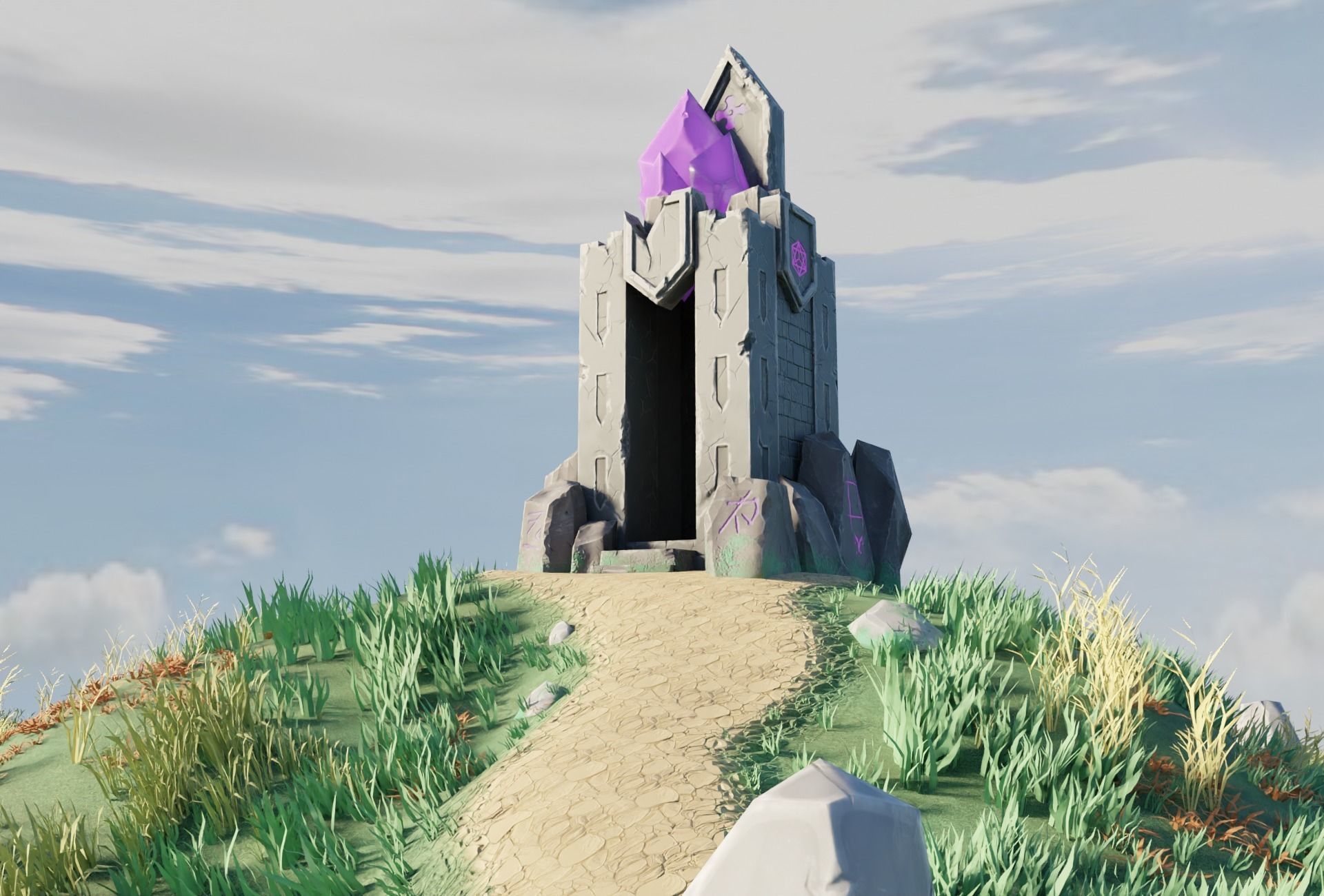 Stylized Magic Tower free VR / AR / low-poly 3D model | CGTrader