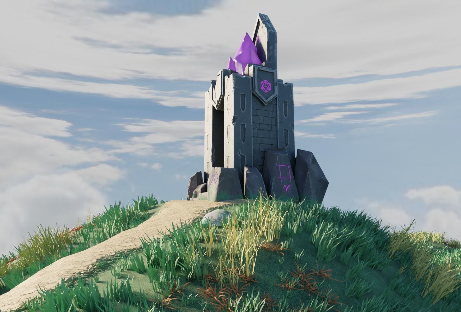 Stylized Magic Tower free VR / AR / low-poly 3D model | CGTrader