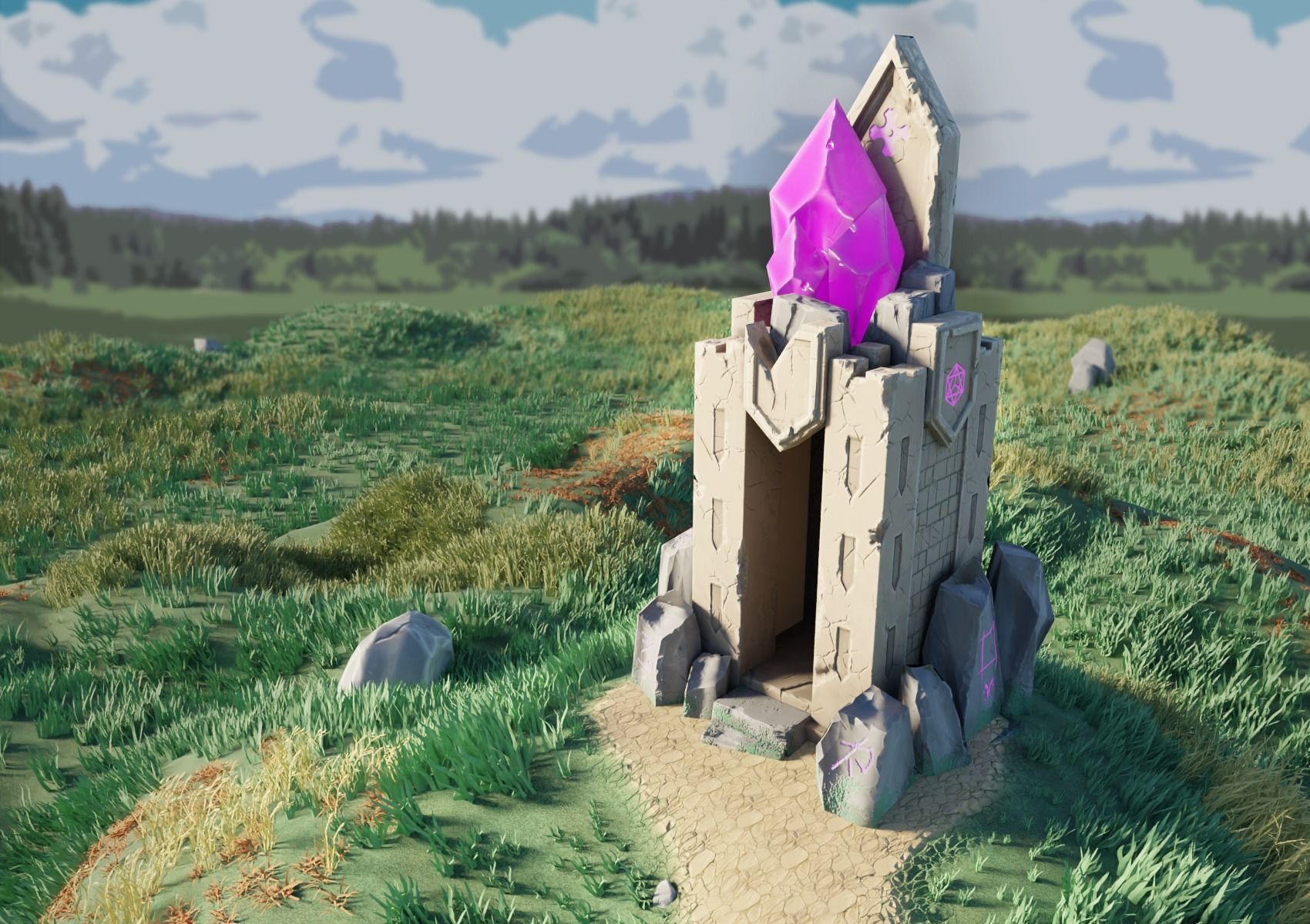 Stylized Magic Tower free VR / AR / low-poly 3D model | CGTrader