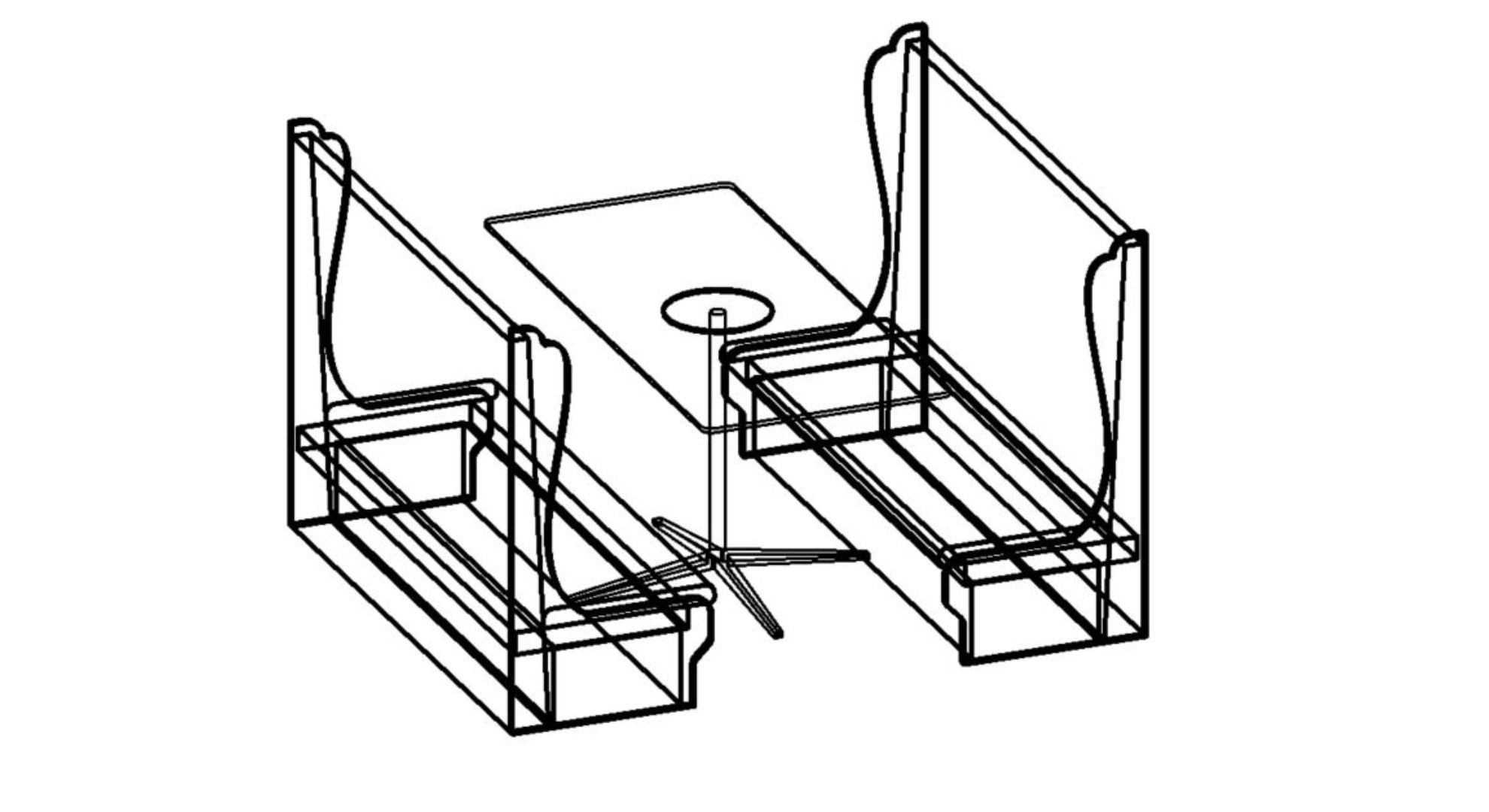 Restaurant Furniture Parametric Booth 3D model | CGTrader
