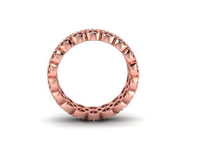 Lady band ring 3 row diamond size 7 3D model | CGTrader