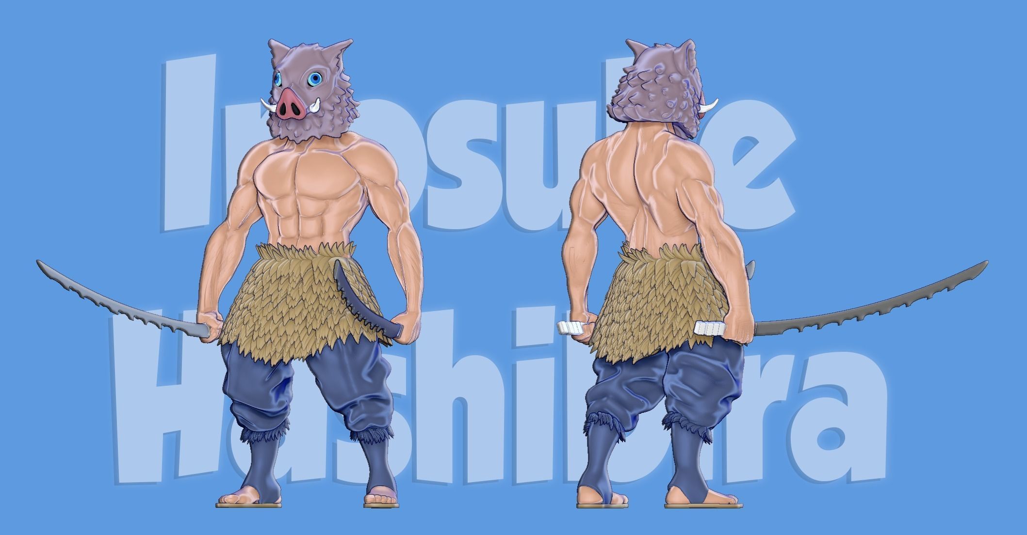 Inosuke Hashibira Demon Slayer 3D model 3D printable | CGTrader