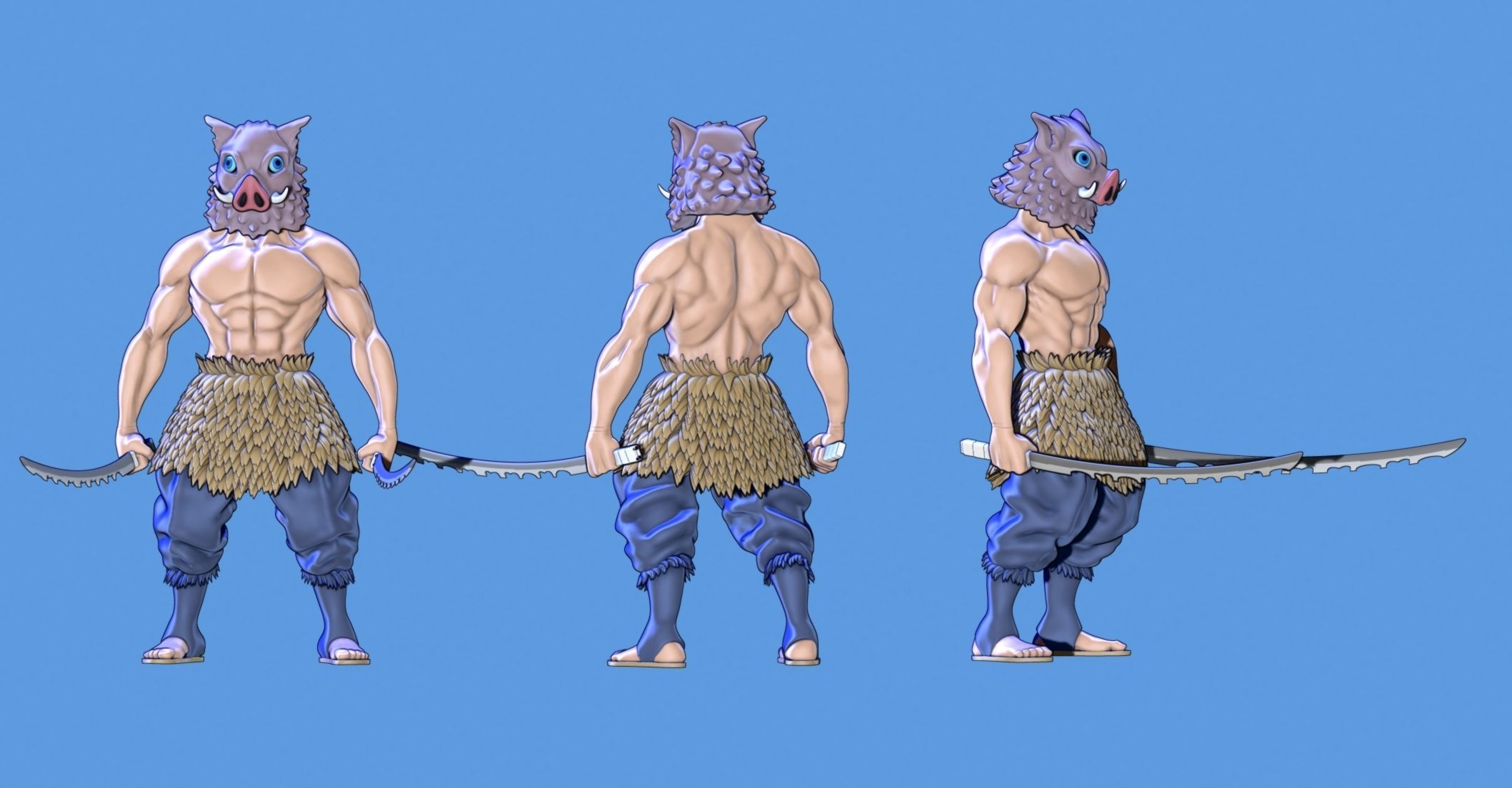 Inosuke Hashibira Demon Slayer 3D model 3D printable | CGTrader