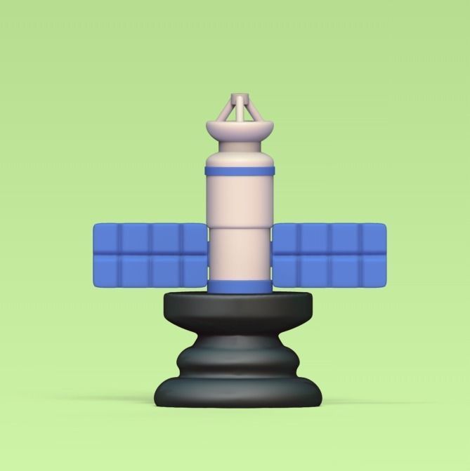 Space Chess Satellite - Bishop 3D model 3D printable | CGTrader