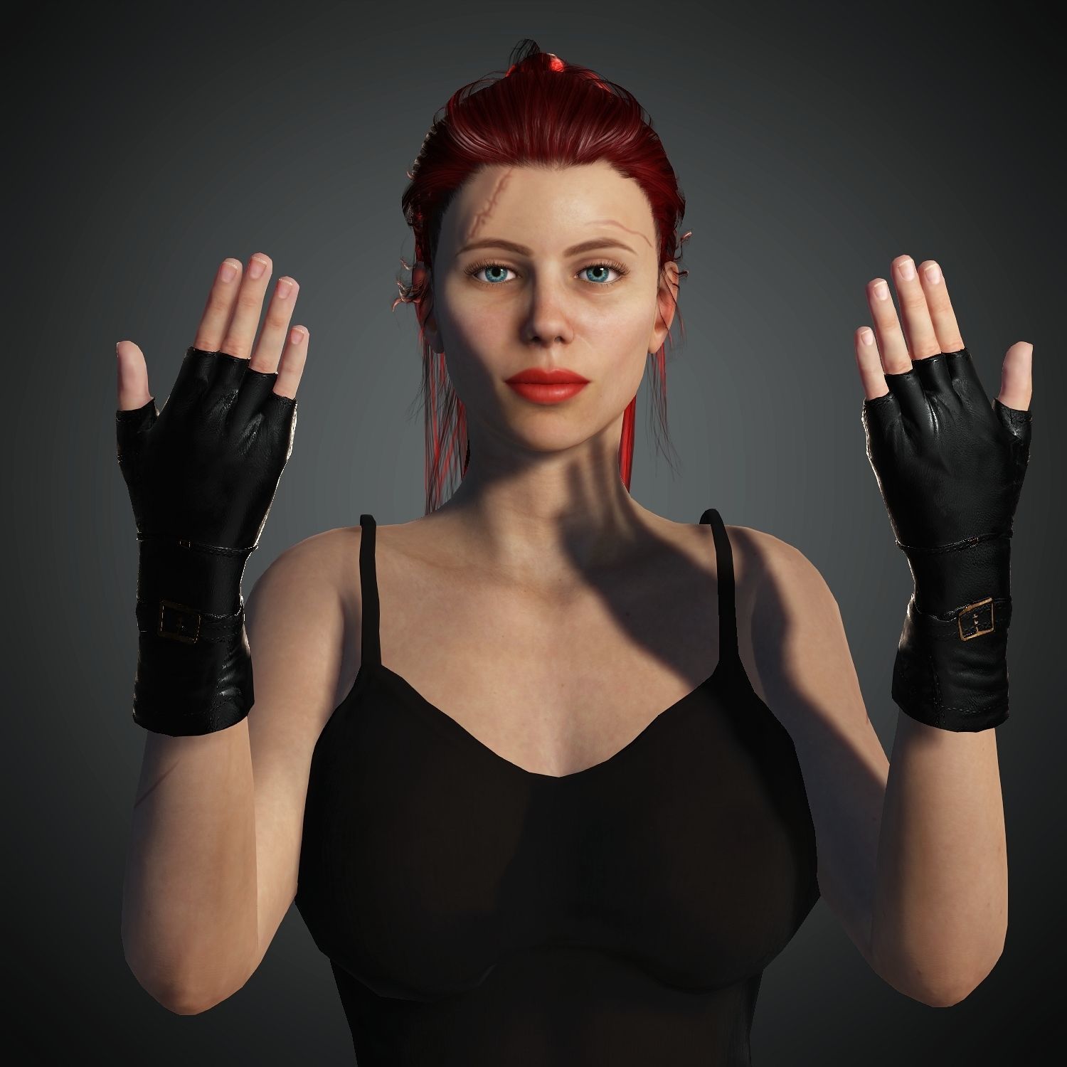3D model 3D Bad Fighter Girl Realistic Model For Games and Animation VR ...