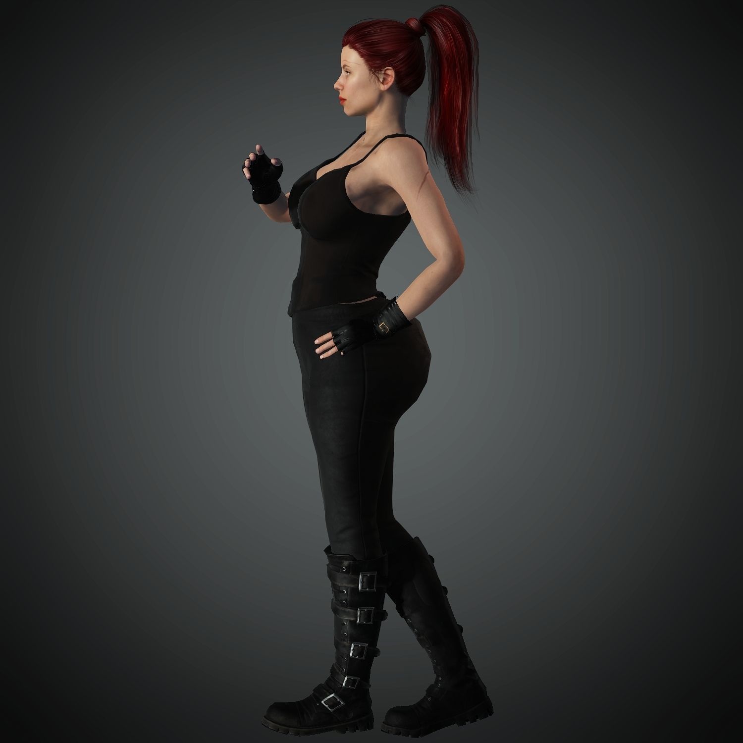 3D model 3D Bad Fighter Girl Realistic Model For Games and Animation VR ...