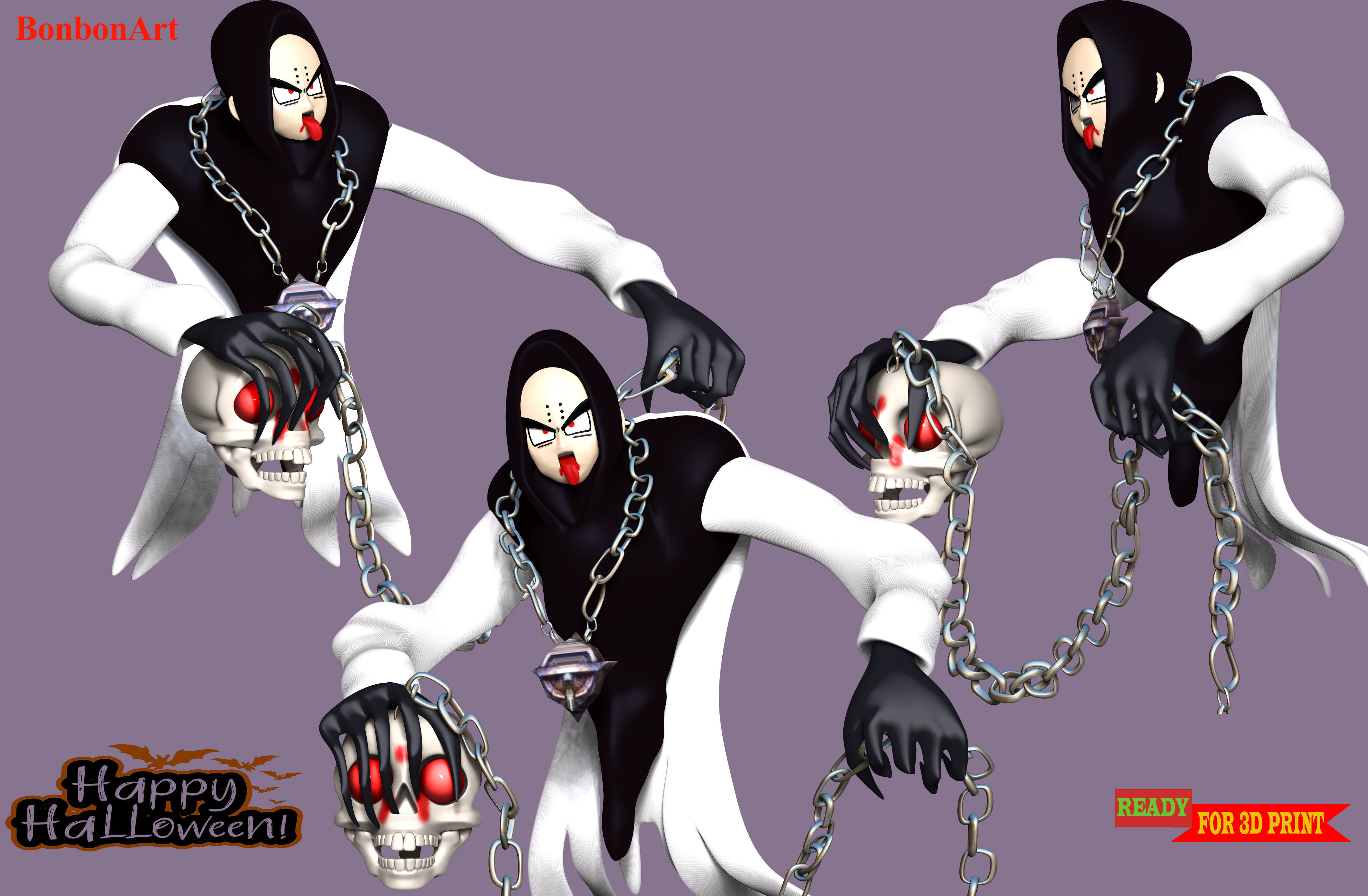 Ghost Krillin Dragon Ball - Halloween 3D model 3D printable | CGTrader