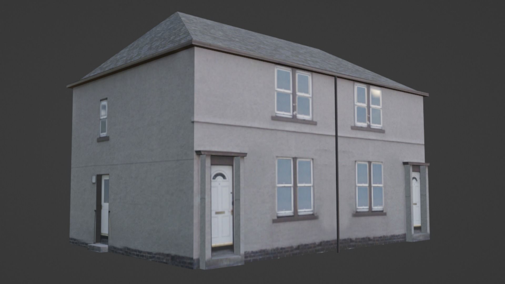 3D model Semi-Detached Scottish Generic House 001 VR / AR / low-poly ...