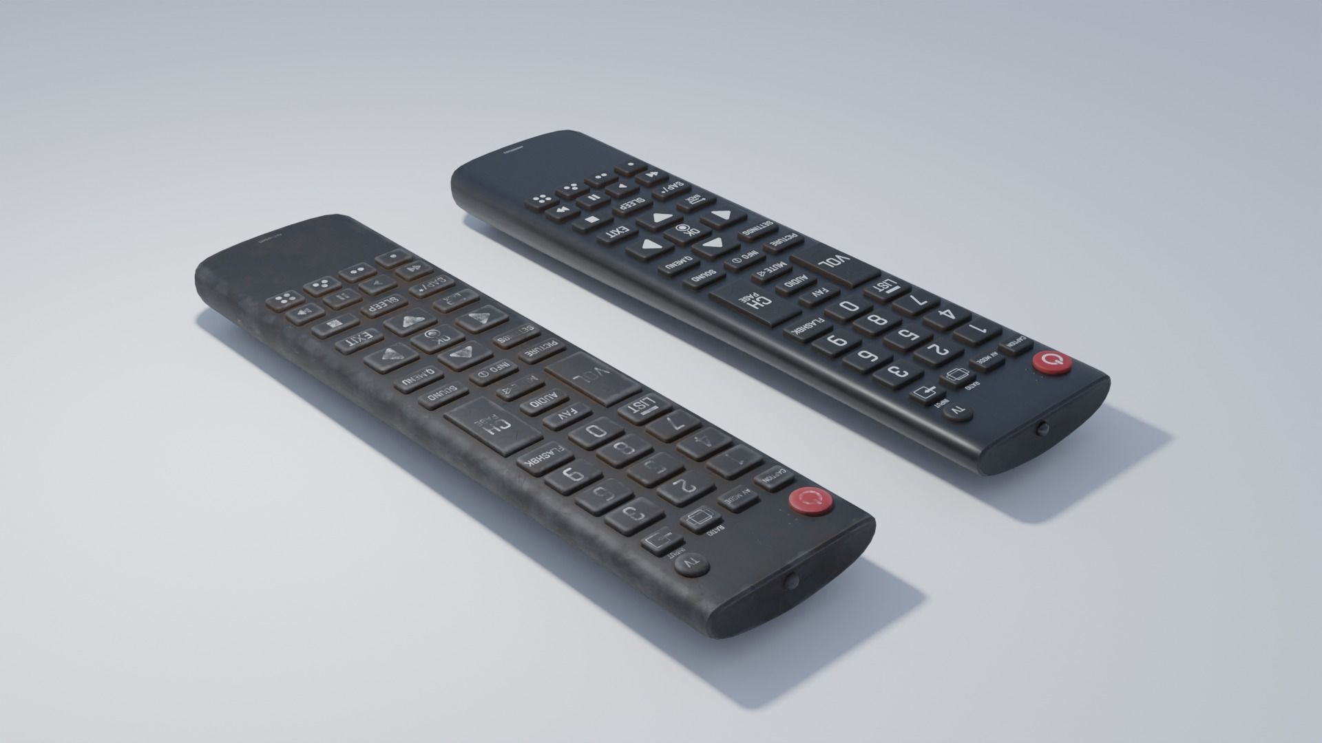 3D model TV Remote Clean and Distressed Versions 4K VR / AR / low-poly ...